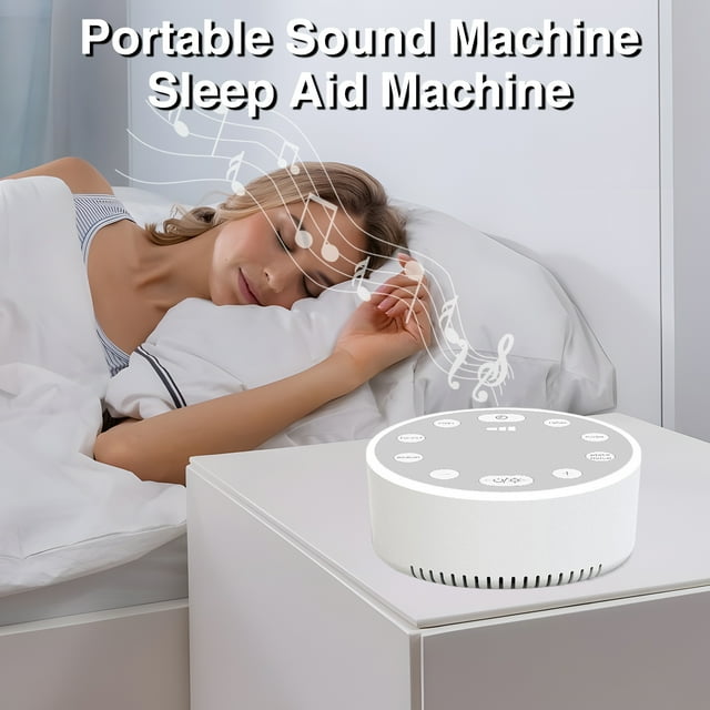 Pebbuoy White Noise Sound Machine Volume Adjustable Memory Function ...