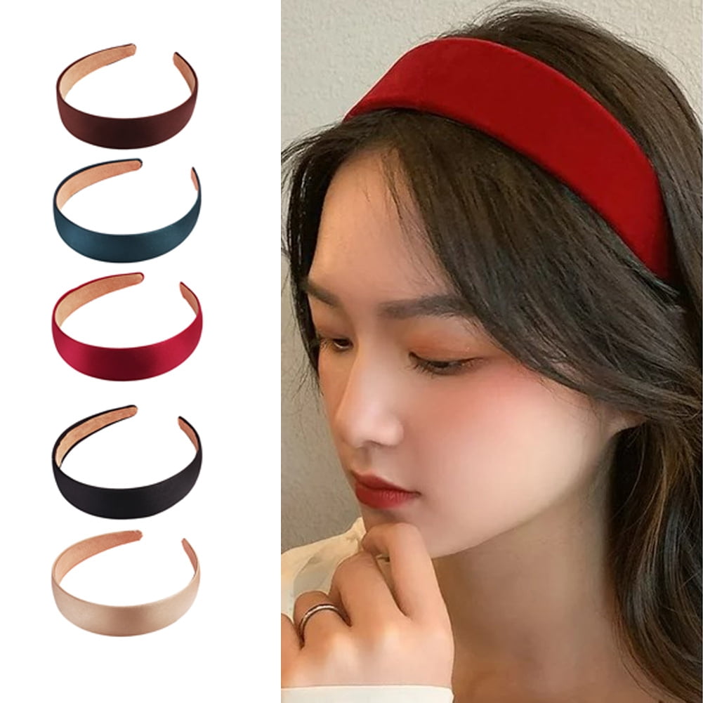 Pebbuoy Wide Hair Hoops for women,Cloth Wrapped Headbands for girls ...