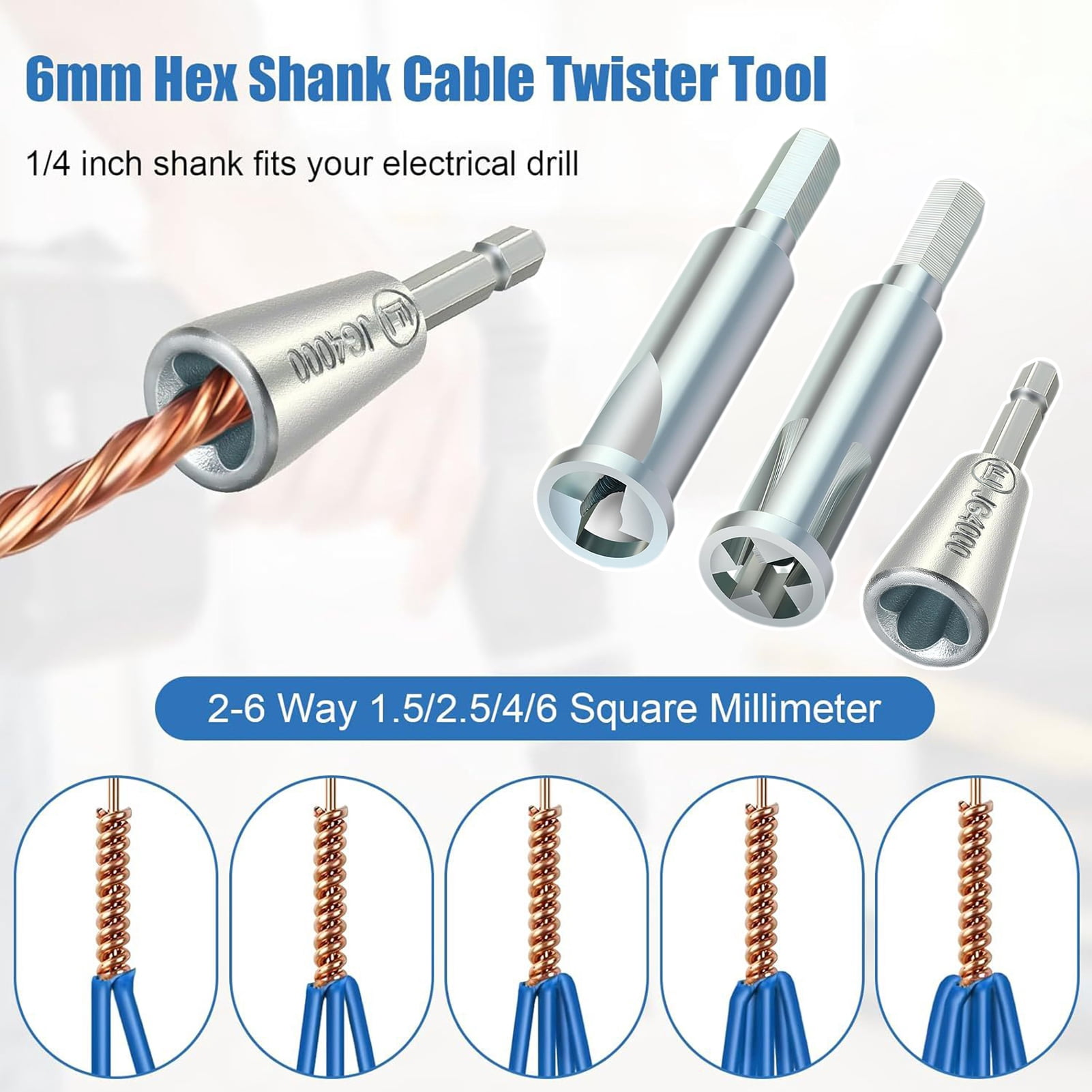 Pebbuoy Wire Twisting Tool, Wire Stripper and Twister, Quick Connector ...