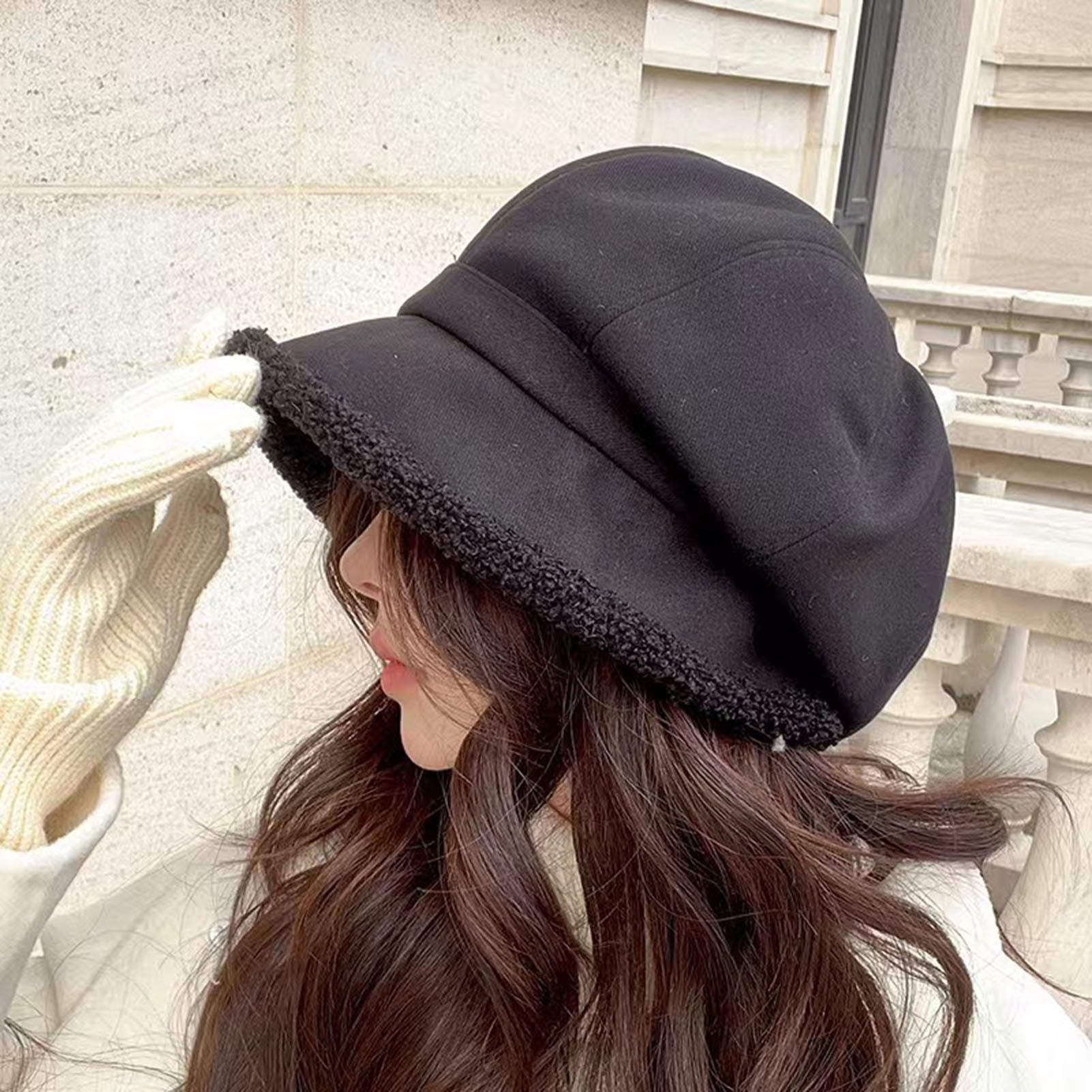 Pebbuoy Women Beret Hat Soft Thick Windproof Cold Weather Cap Outdoor ...