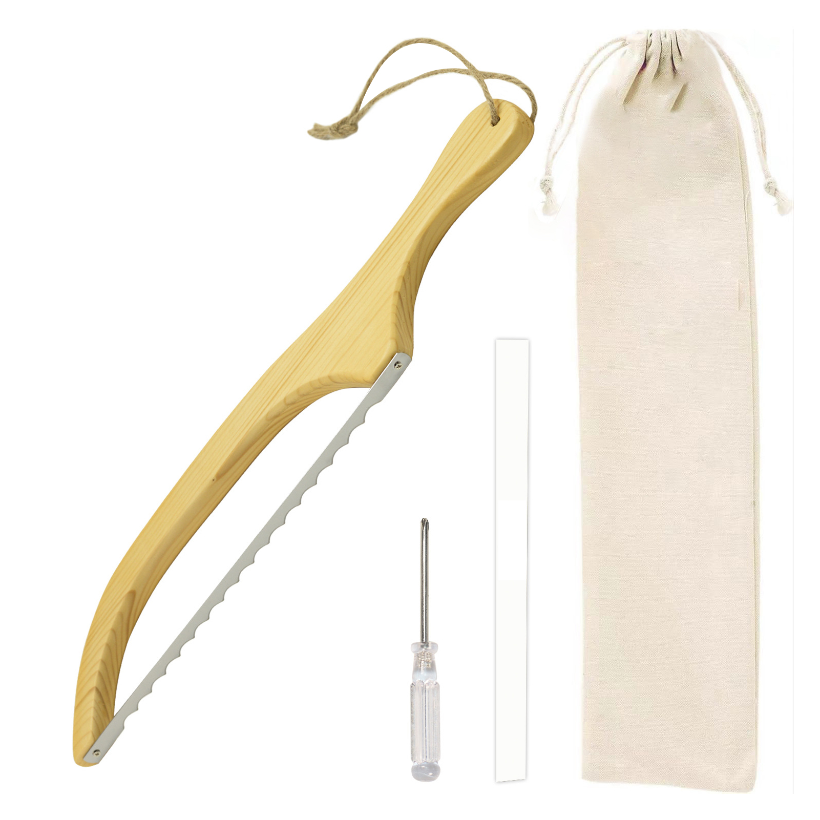 Pebbuoy Wooden Bread Cutter Saw with Screwdriver Cutter Cover Homemade ...