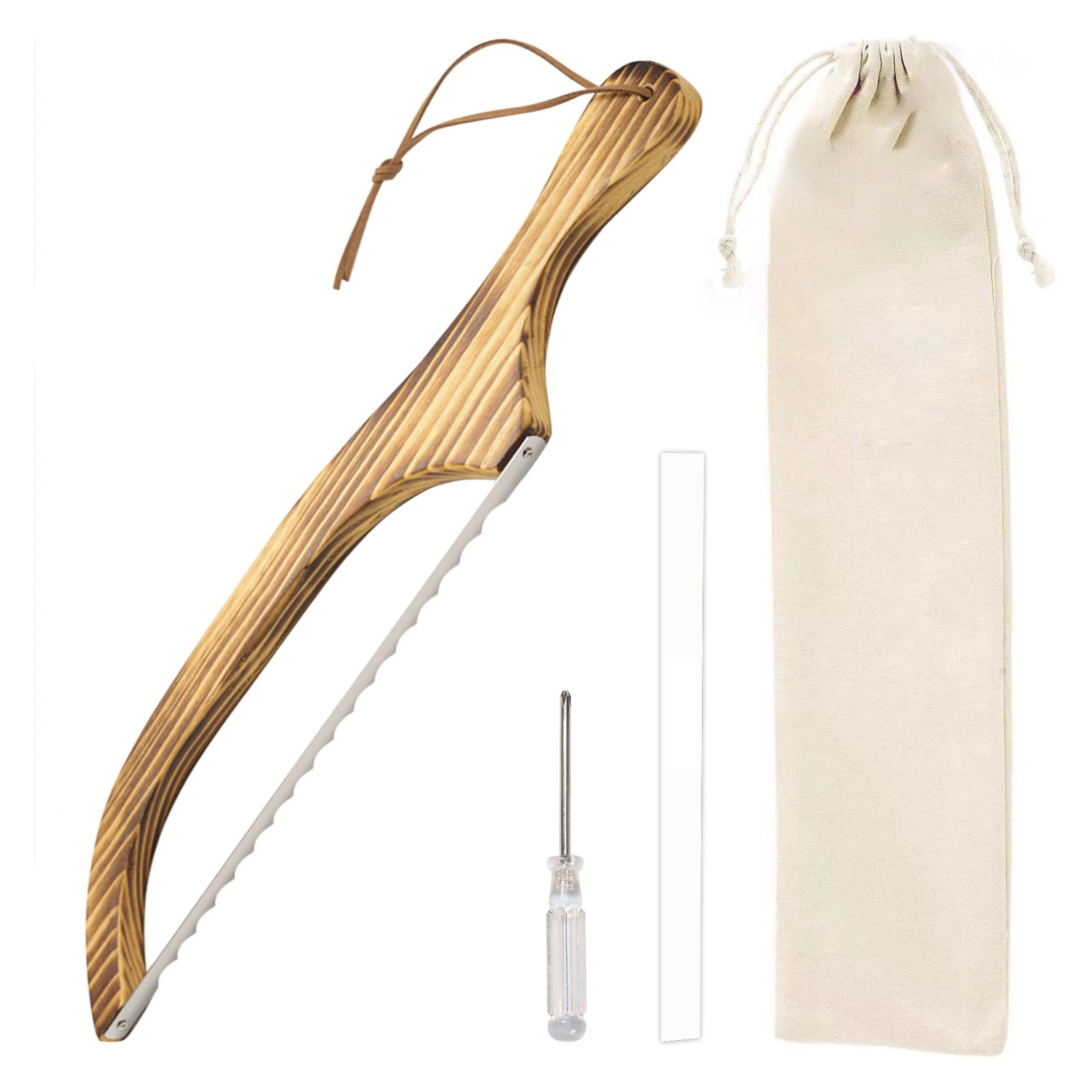 Pebbuoy Wooden Bread Cutter Saw with Screwdriver Cutter Cover Homemade ...