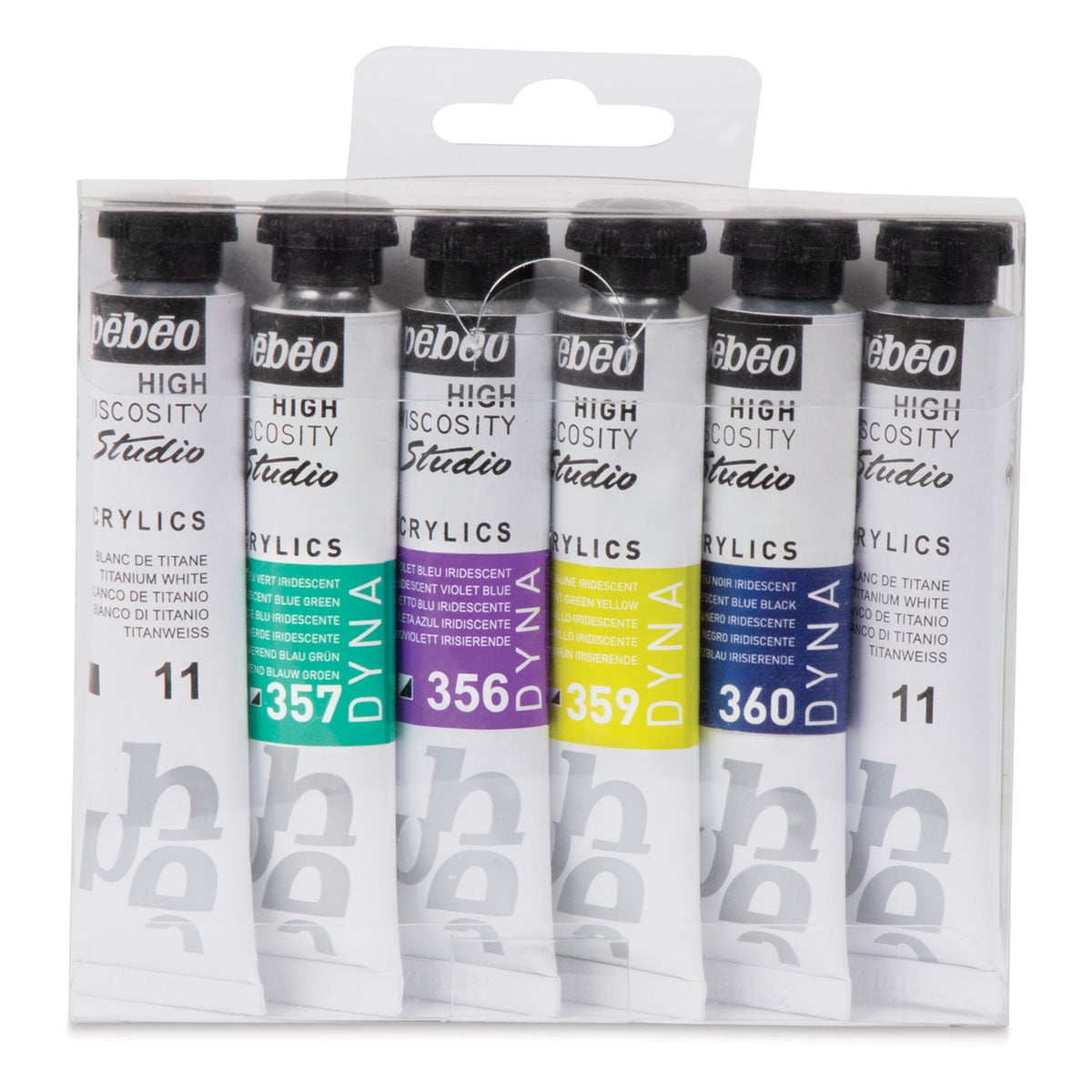 Pebeo High Viscosity Studio Acrylics - Set of 6, Dyna Colors, 20 ml ...