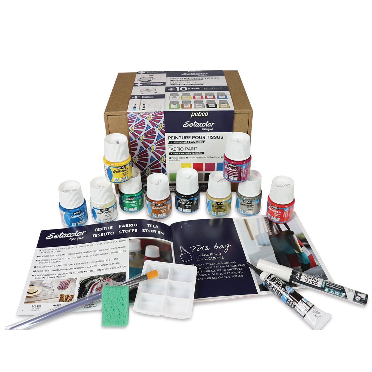 Pebeo Setacolor Fabric Paint - Opaque Collection Set of 10, 45 ml ...