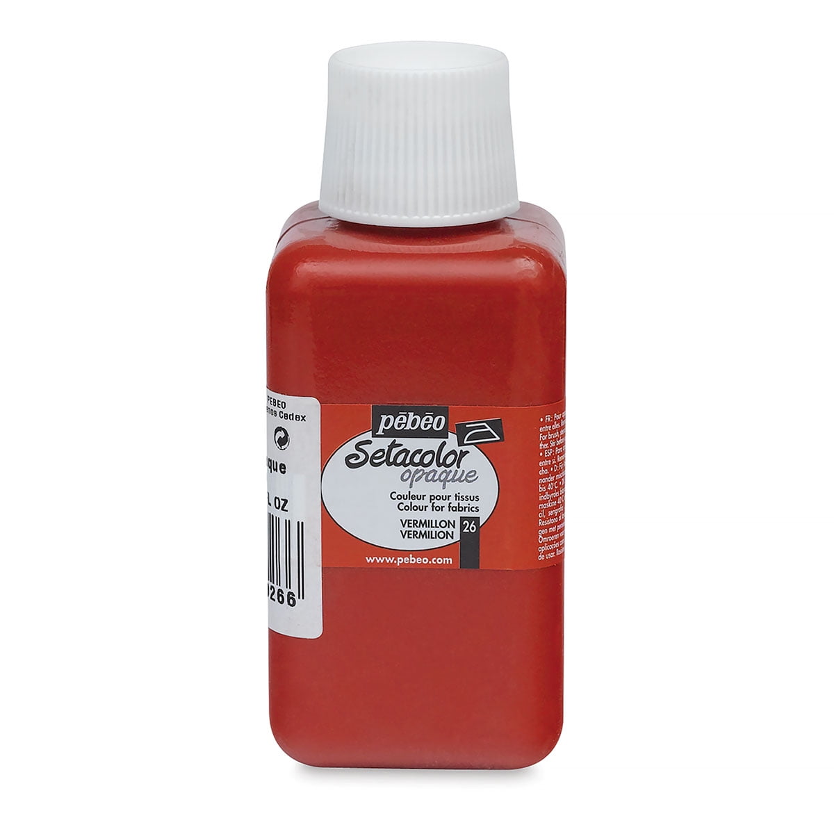 Pebeo Setacolor Fabric Paint - Vermilion, Opaque, 250 ml bottle ...