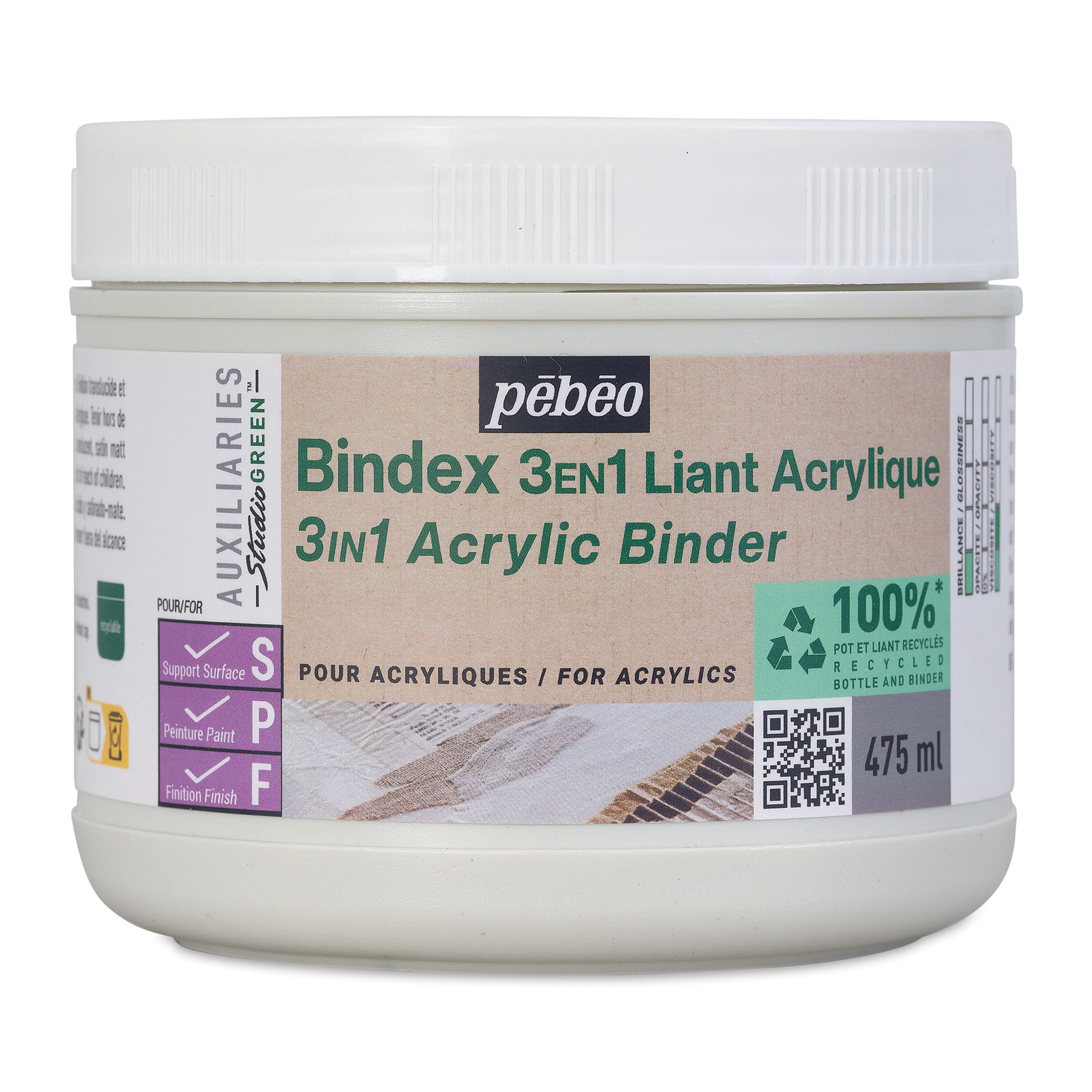 Pebeo Studio Green Bindex 3-in-1 Acrylic Binder - 475 ml - Walmart.com