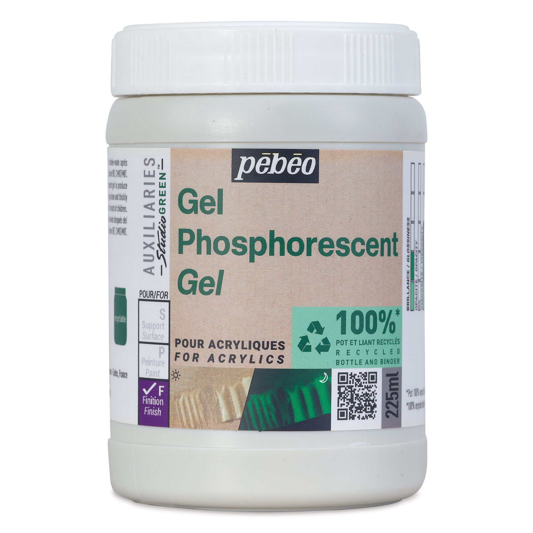 Pebeo Studio Green Phosphorescent Gel Medium - 225 ml - Walmart.com
