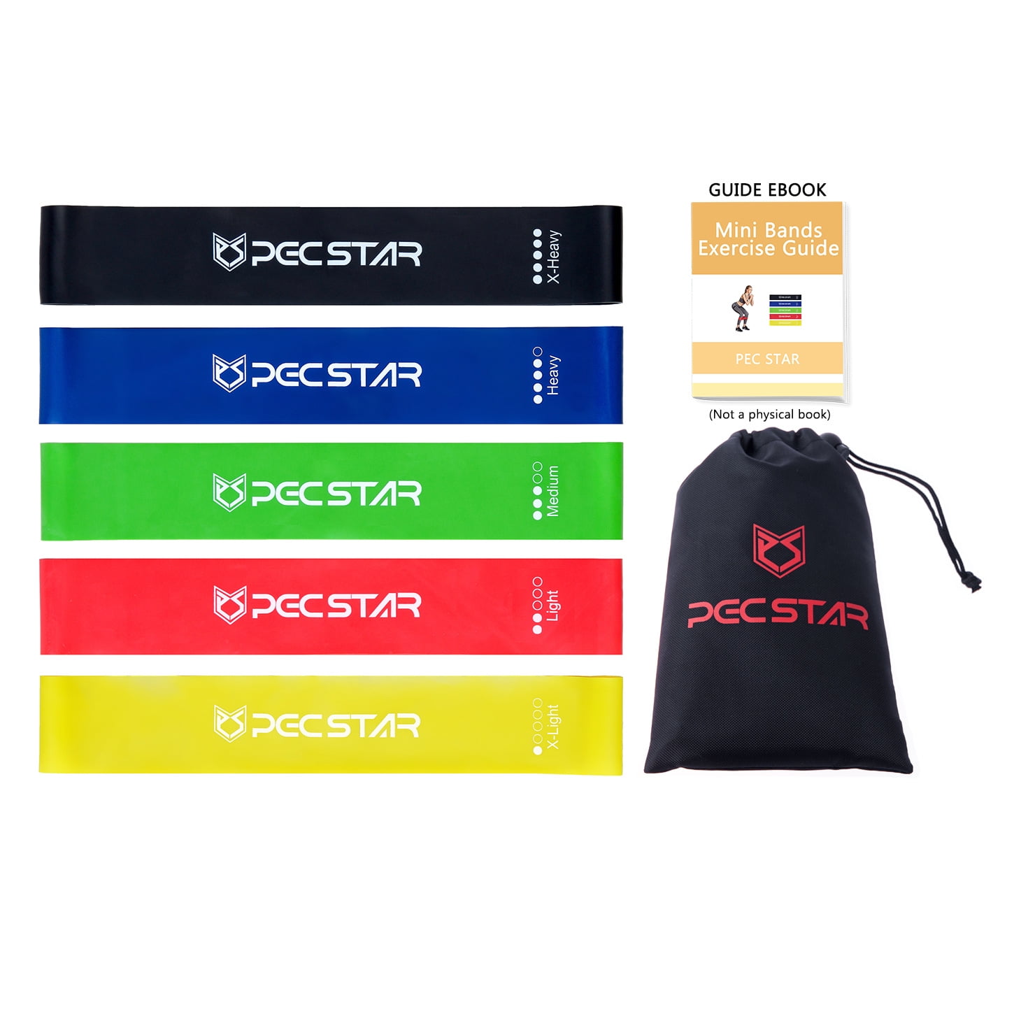 Pec Star Rainbow009 Resistance Bands, 5 Levels Athletic Rubber ...
