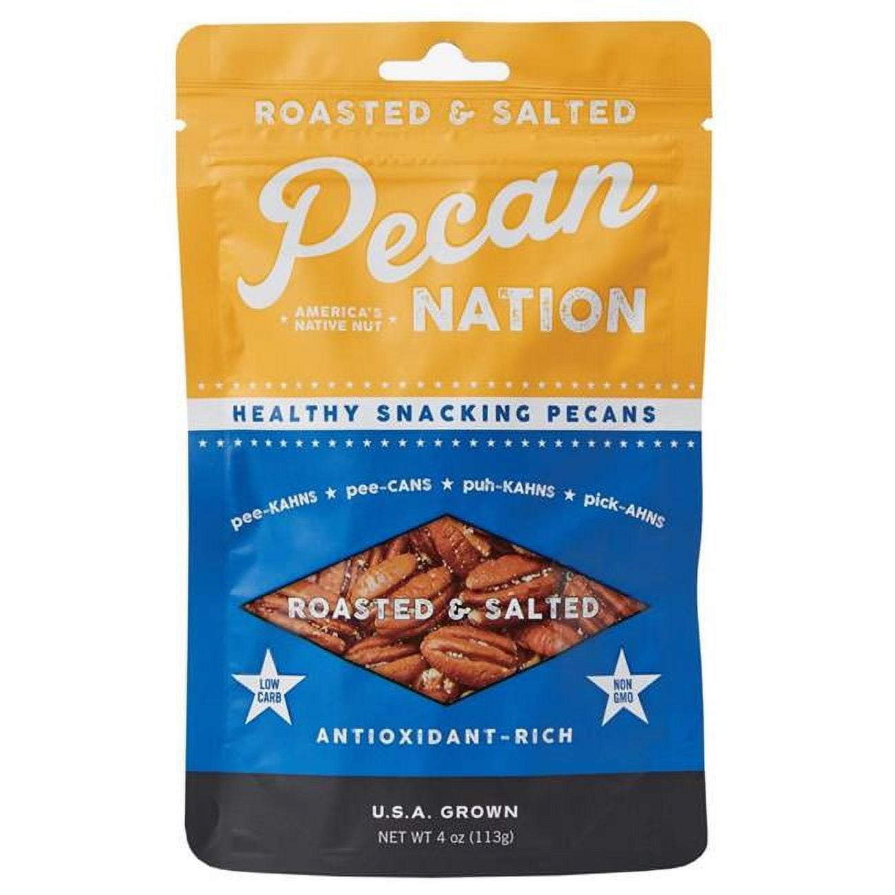 Pecan Nation 4 oz Roasted Salted Pecans Pouch, Pack of 8 - Walmart.com