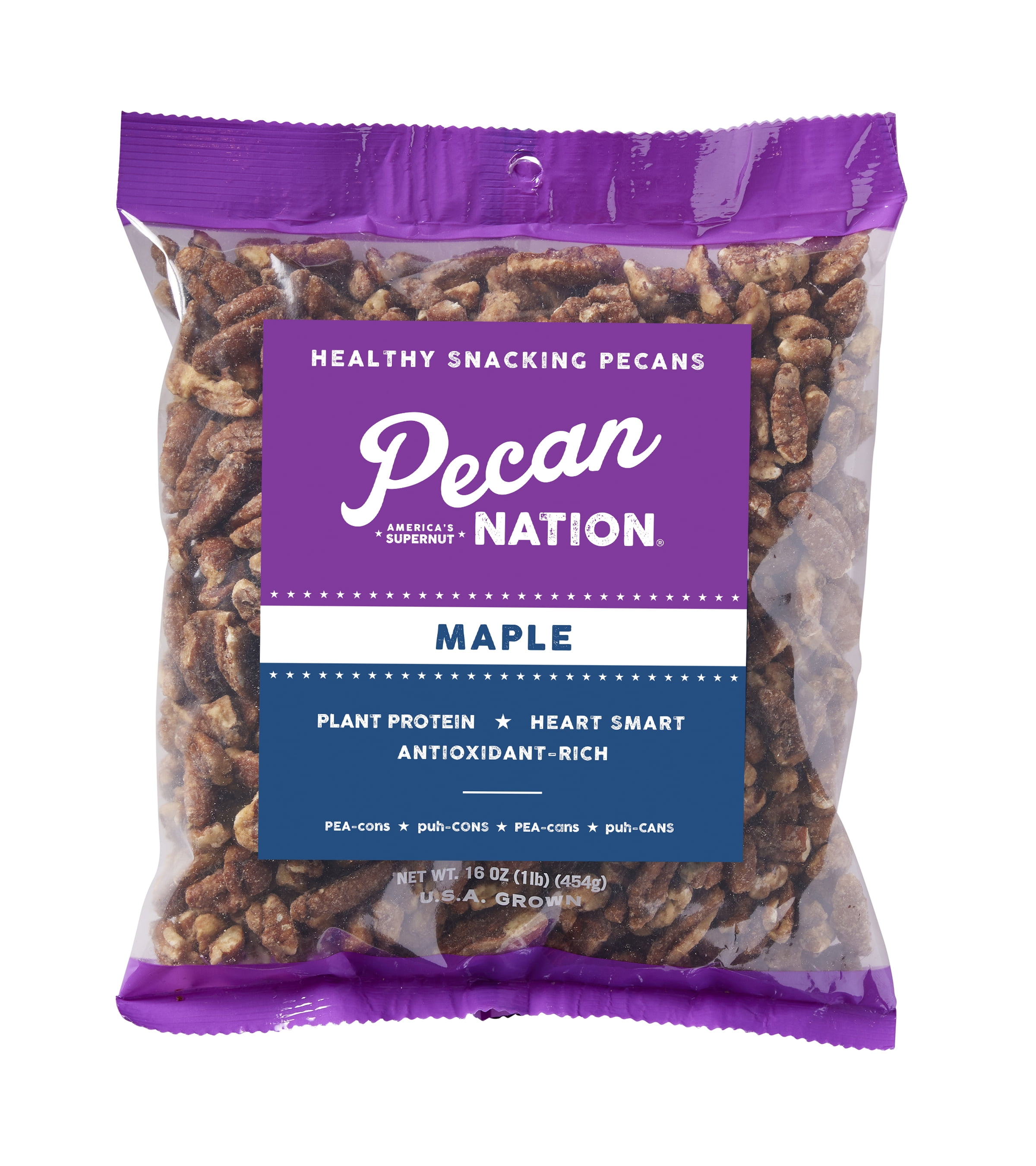 Pecan Nation Sweet Maple Glazed Toasted Pecan Nut Pieces, 16 oz, 2 Pack ...