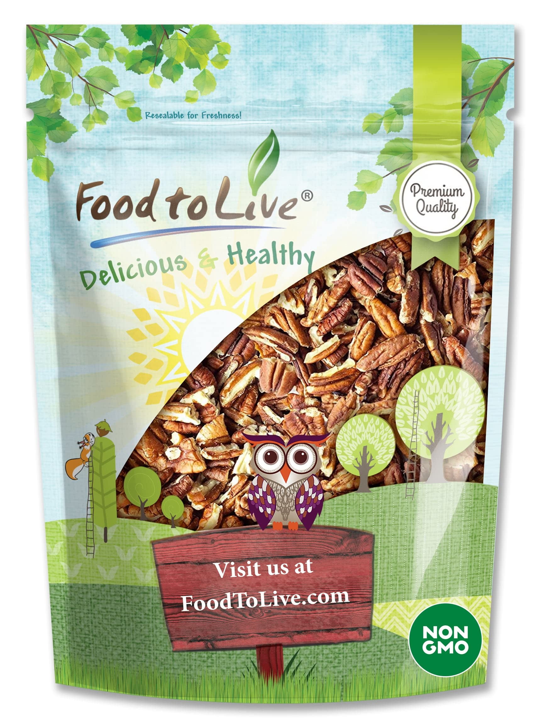 Pecans Pieces, 1 Pound - Non-GMO Verified, Chopped Raw Pecan Nuts ...