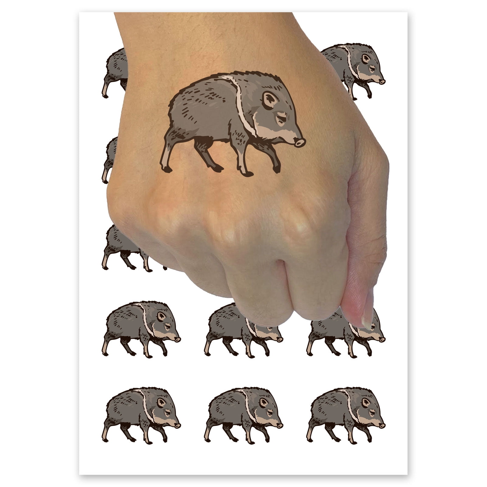 Peccary Javelina Skunk Pig Realistic Temporary Tattoo Water Resistant ...
