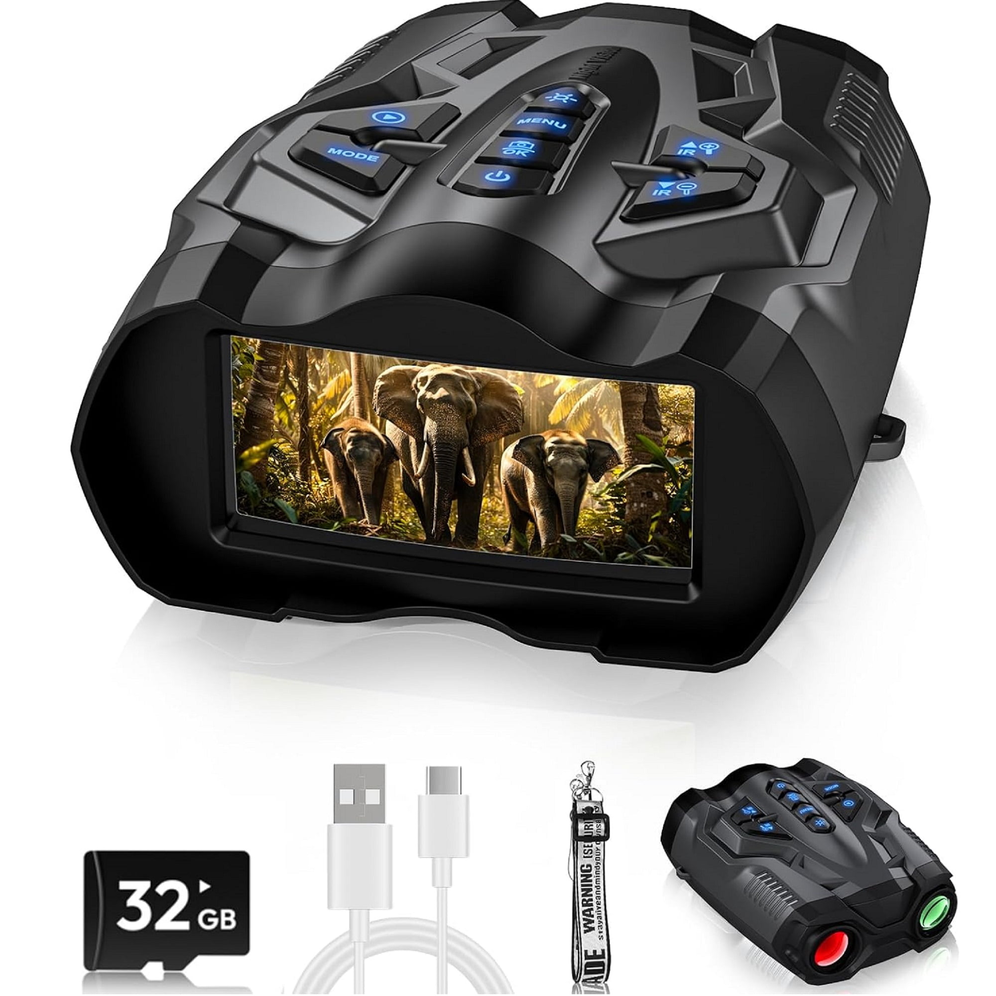 Pecham 4K Night Vision Goggles, 16X Digital Infrared Binoculars with 4. ...