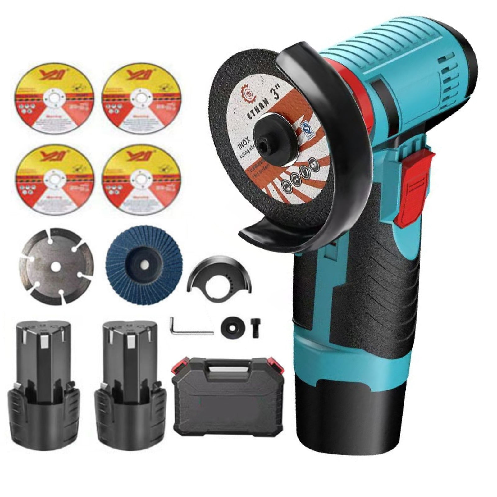 Pecham Cordless Mini Angle Grinder Kit, 19500 RPM Handheld Polishing ...