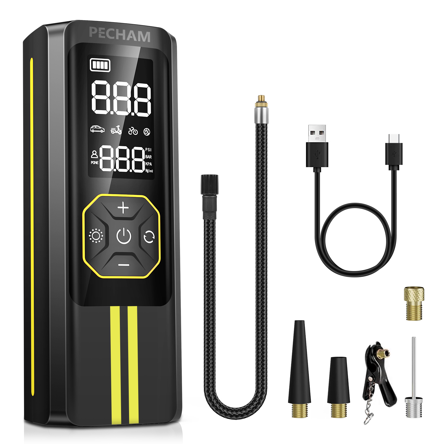 Ecomax 12.6 Volt Portable Digital Cordless Inflator for Tires up to 150 ...