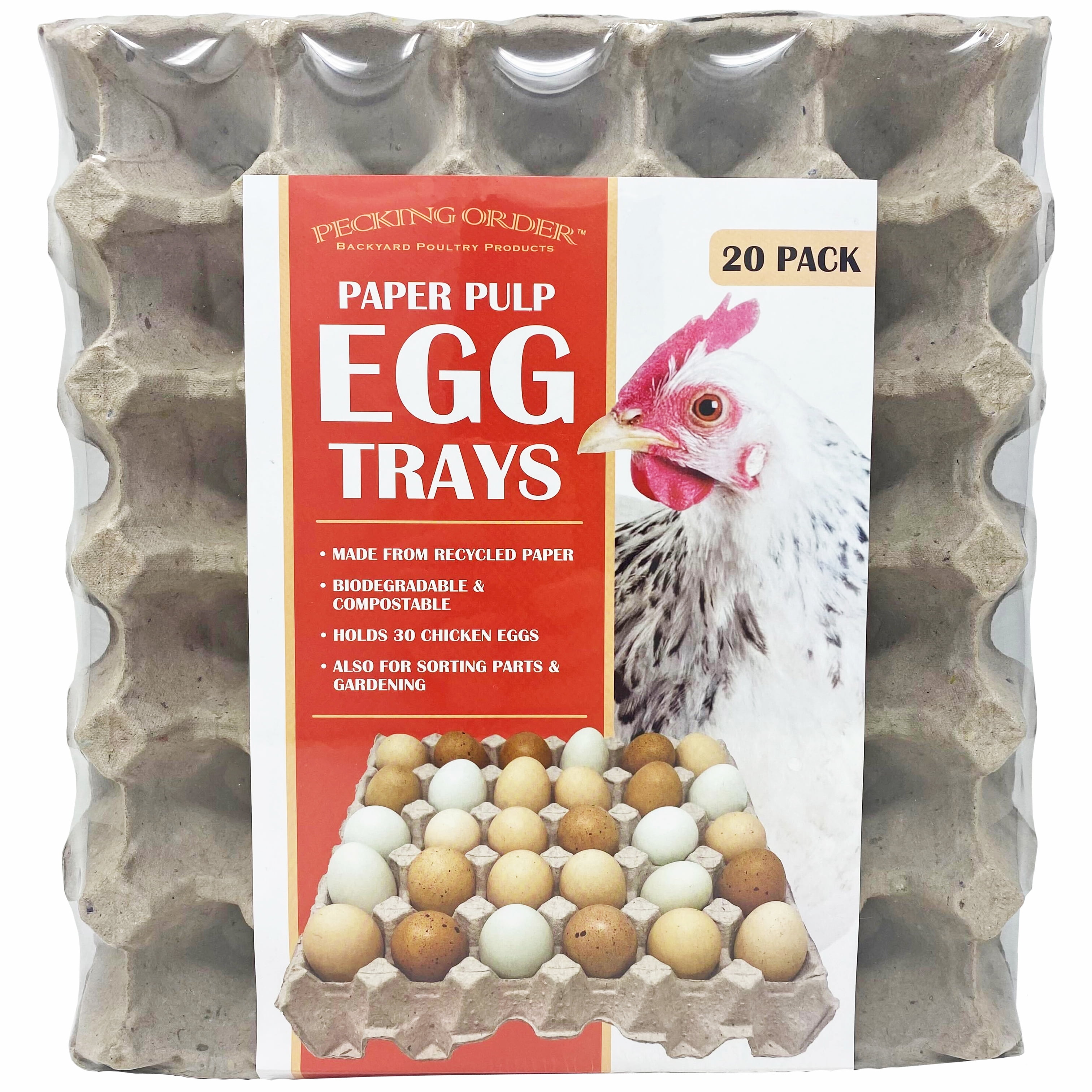 Pecking Order Paper Egg Trays for Chicken Eggs - 20 Pack - Walmart.com