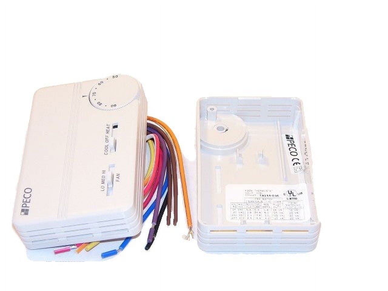 Peco Controls TA155-046 3 Speed Fan Coil Heat/Cool/Off Programmable ...
