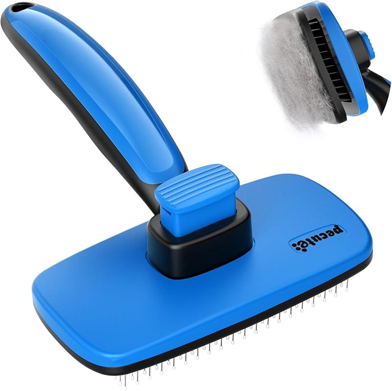 Pecute Self-Cleaning Slicker Brush for Dogs, Cats, Lightweight Dog ...