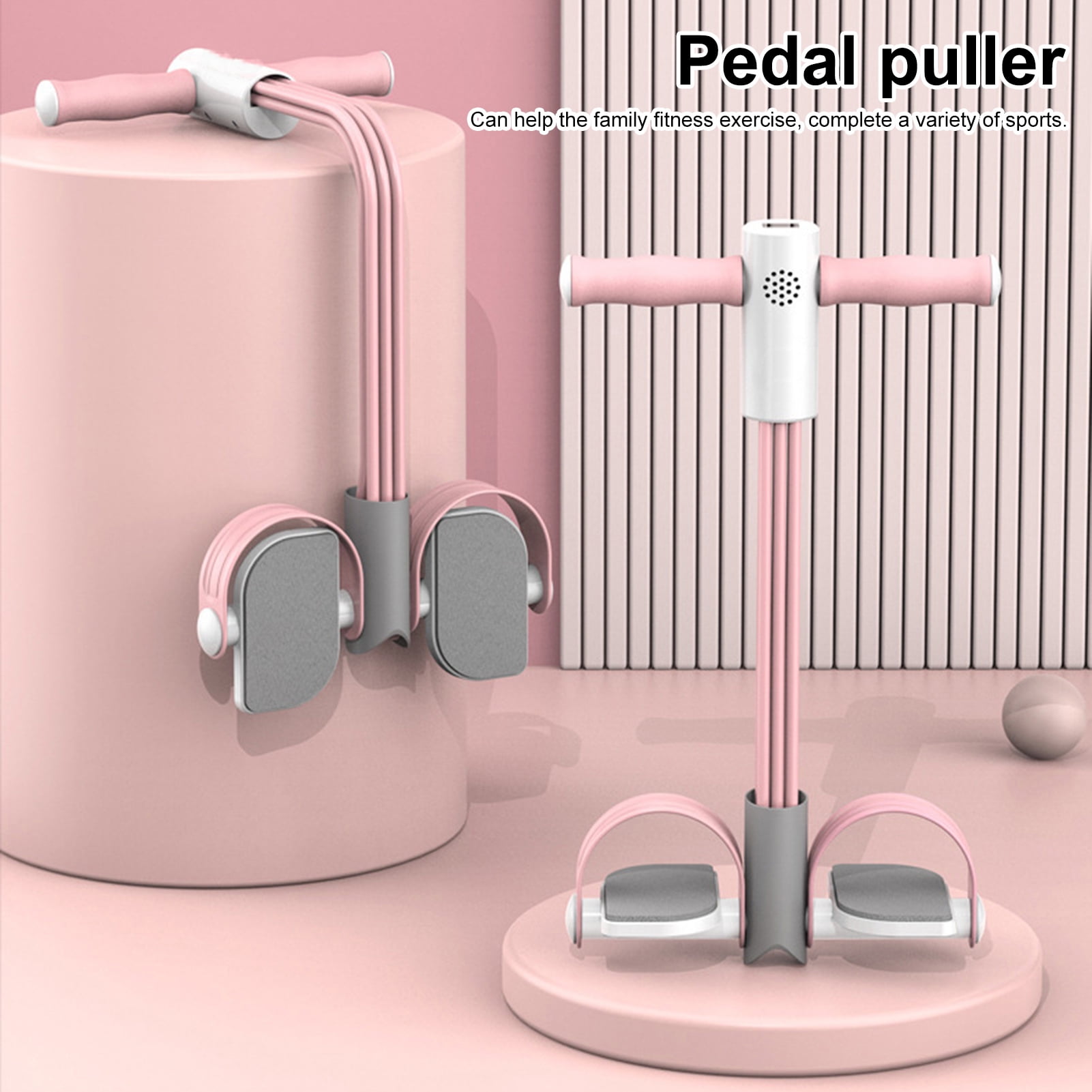 Pedal Resistance Band with Digital Counter Multifunction Tension Rope 4 ...