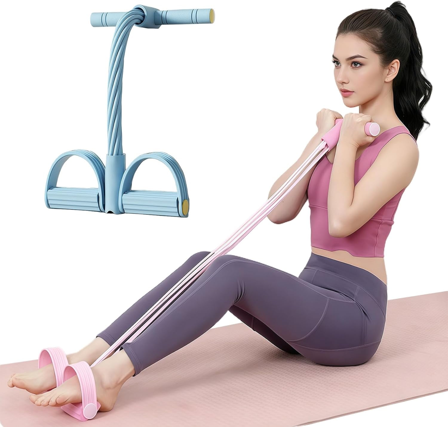 Pedal Resistance Band with Handle, 8 Tube Pedal Resistance Device for ...