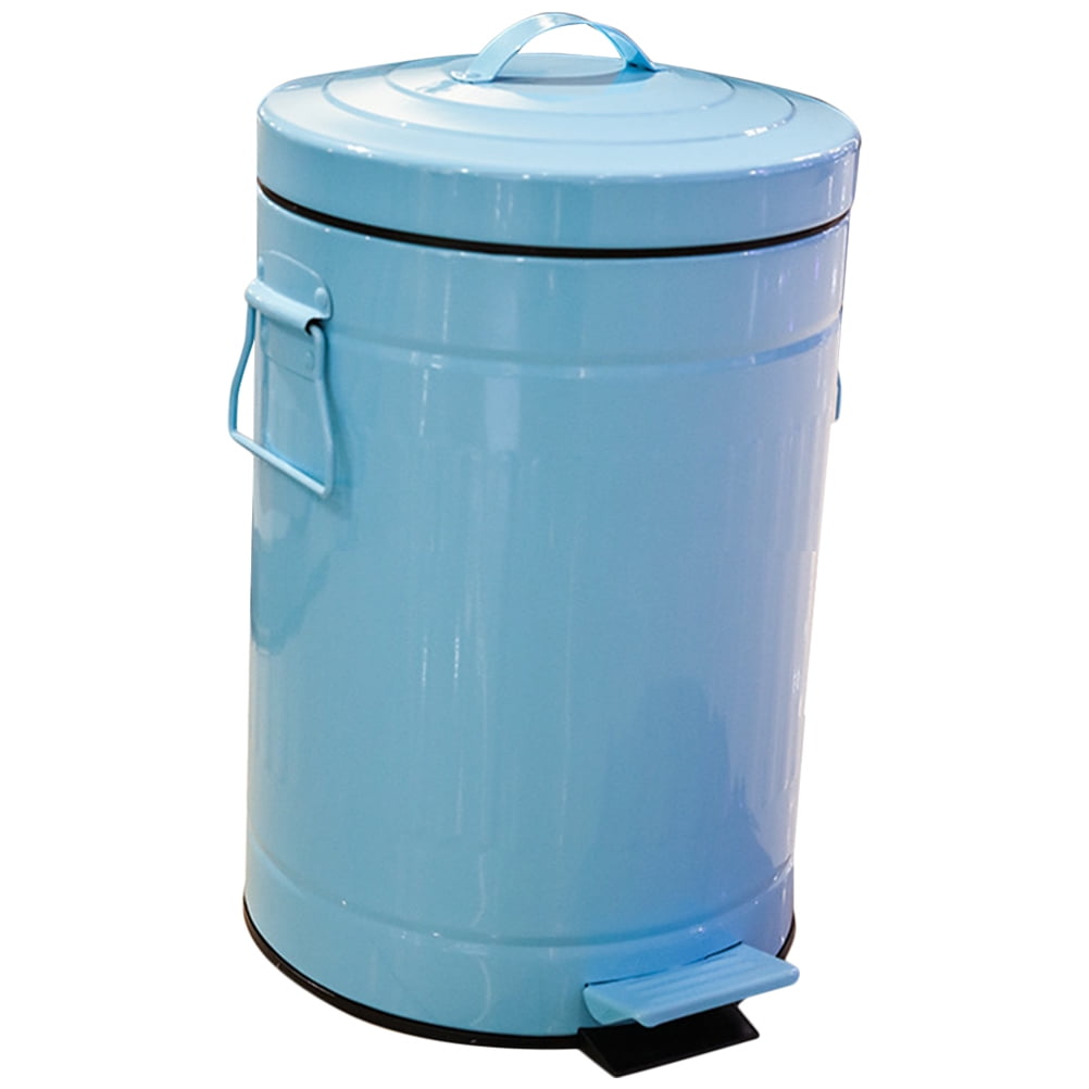 Pedal Type Waste Container Iron Trash Can Home Lidded Trash Bucket ...