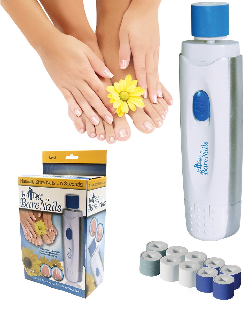 Pedegg Bare Electronic Nail Care System Nails - Deluxe Gift Box w / 10 ...