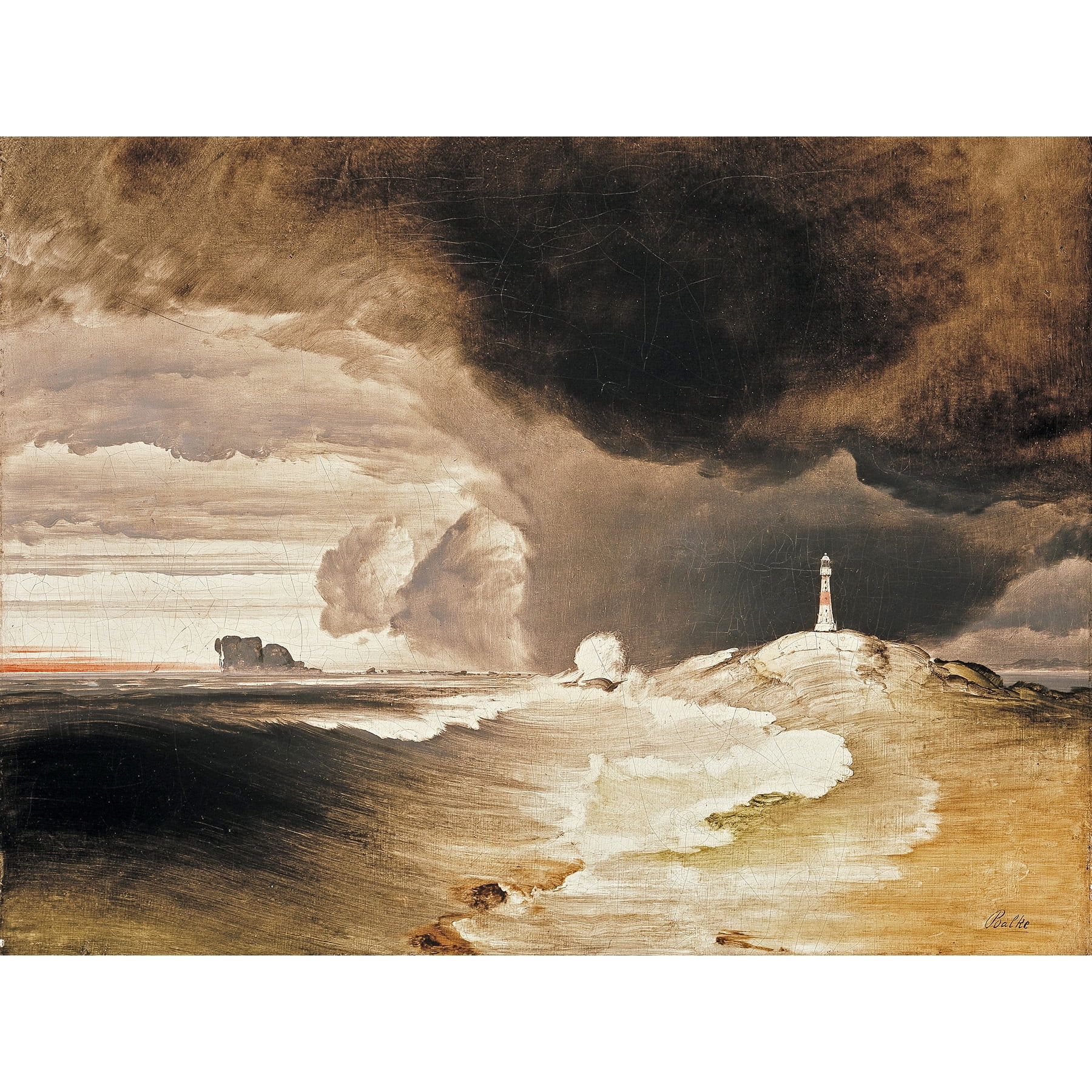 Peder Balke Lighthouse On The Norwegian Coast Extra Large Art Print ...