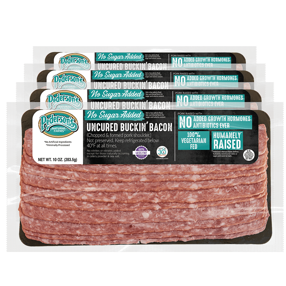 Pederson's Farms, Uncured No Sugar Pork Buckin' Bacon, Chopped and ...