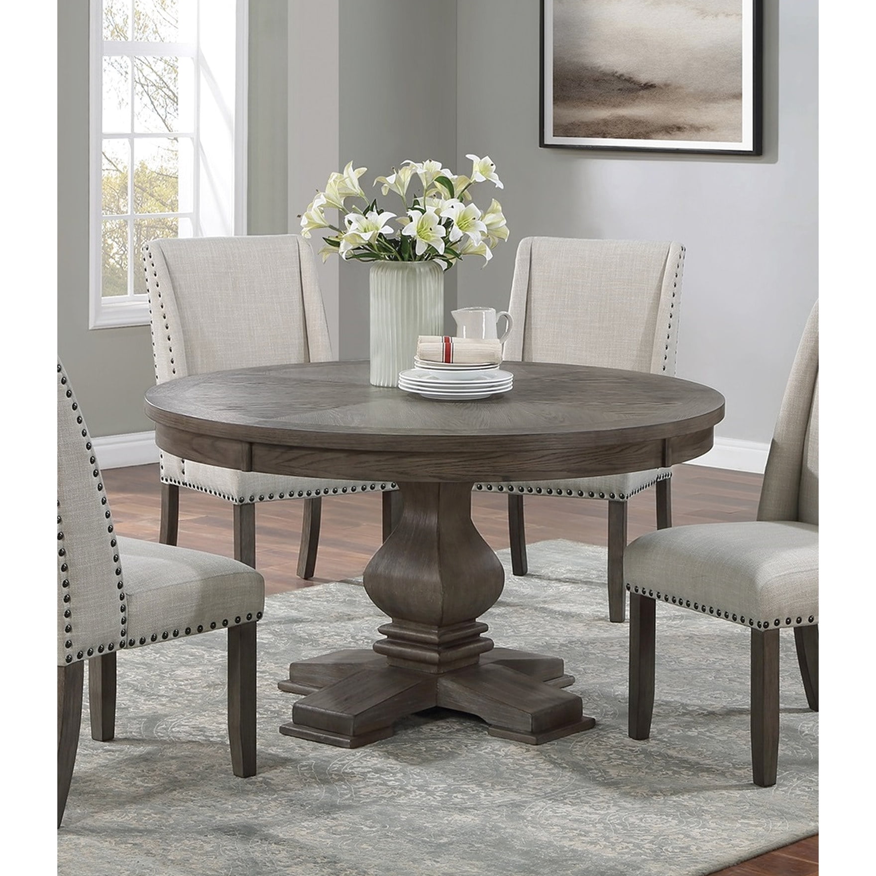 Pedestal Base Dining Table - Single Stand for Space Efficiency - Formal ...