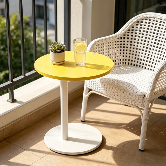 Pedestal Drink Table Round Side Table Modern Portable Couch Table for ...