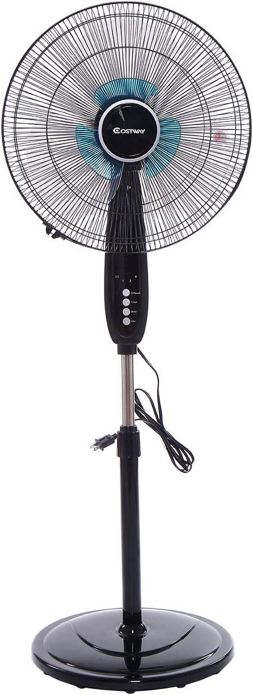 Pedestal Fan, 3-Speed Digital Control- Adjustable Height- Oscillating ...