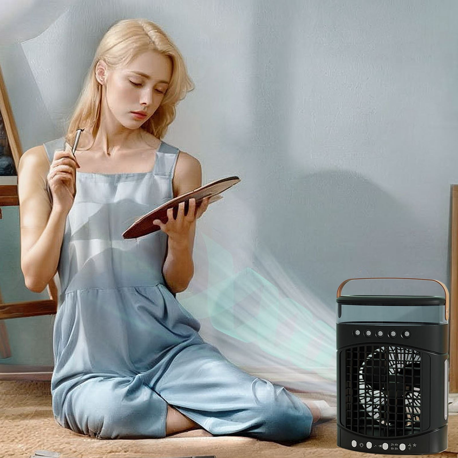 Pedestal Fans Oscillating with Digital No Window Air Conditioner ...