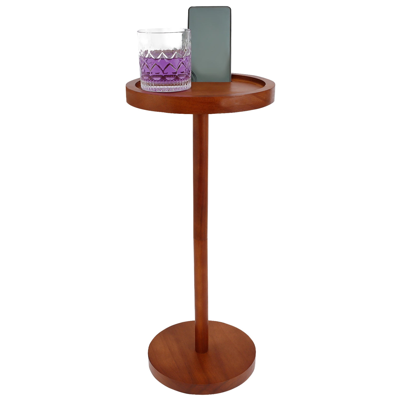 Pedestal Side Table Wooden Pedestal Table Weighted Base Drink Table ...