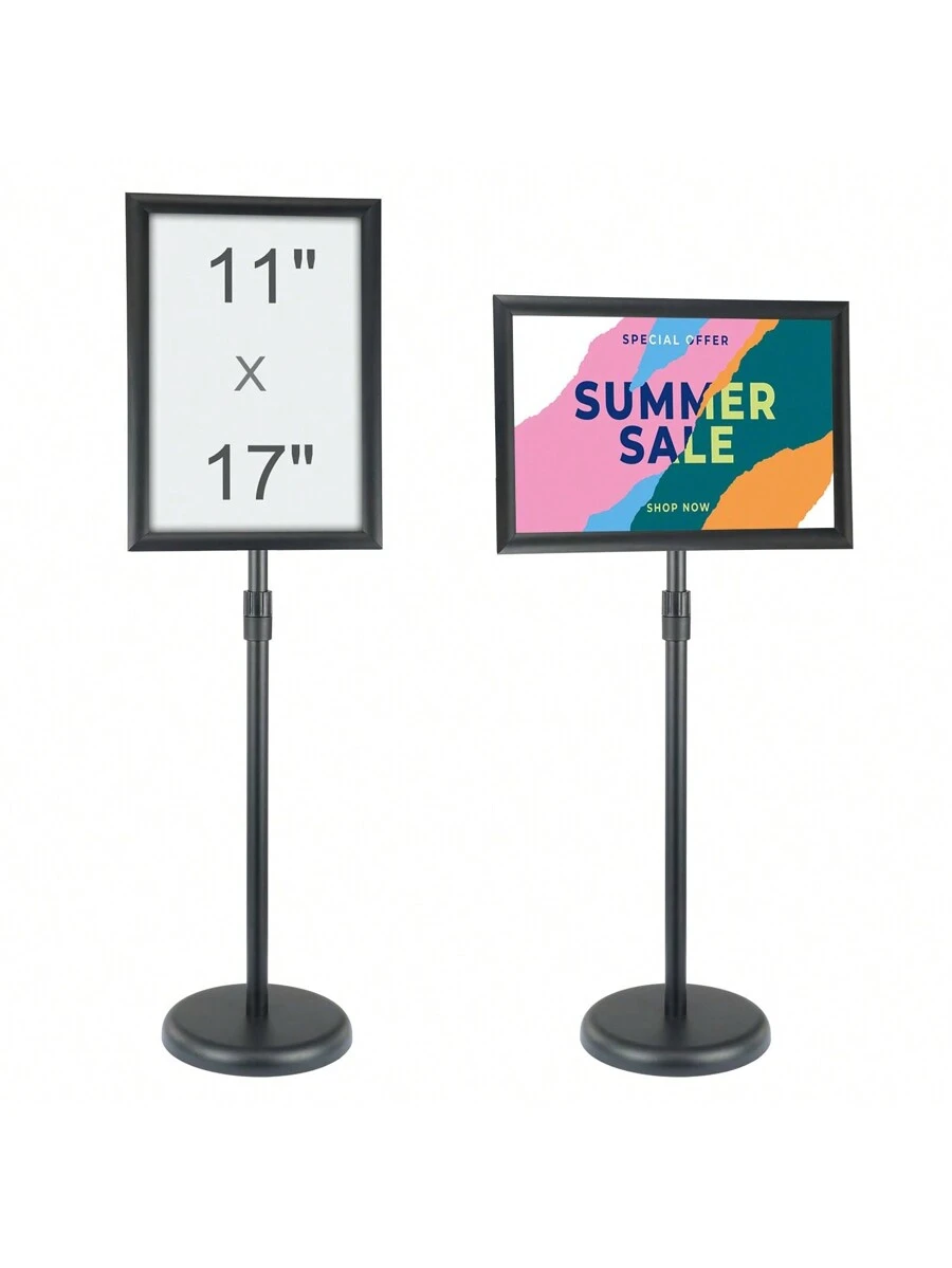 Pedestal Sign Holder, 8.5 X 11 Inch Vertical And Horizontal Adjustable ...