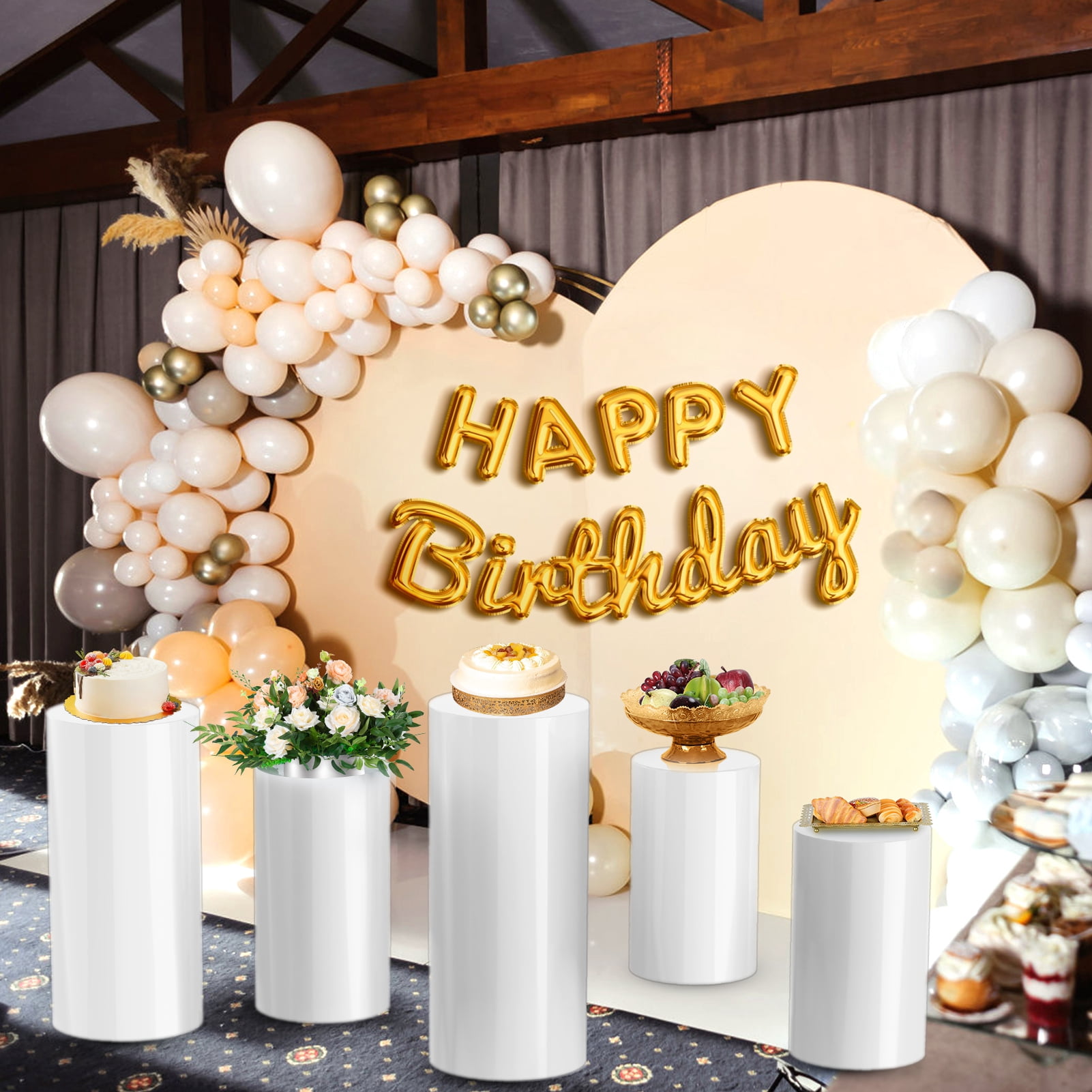 Pedestal Stand, Cylinder Pedestal Stands, White Round Cylinder Pedestal ...