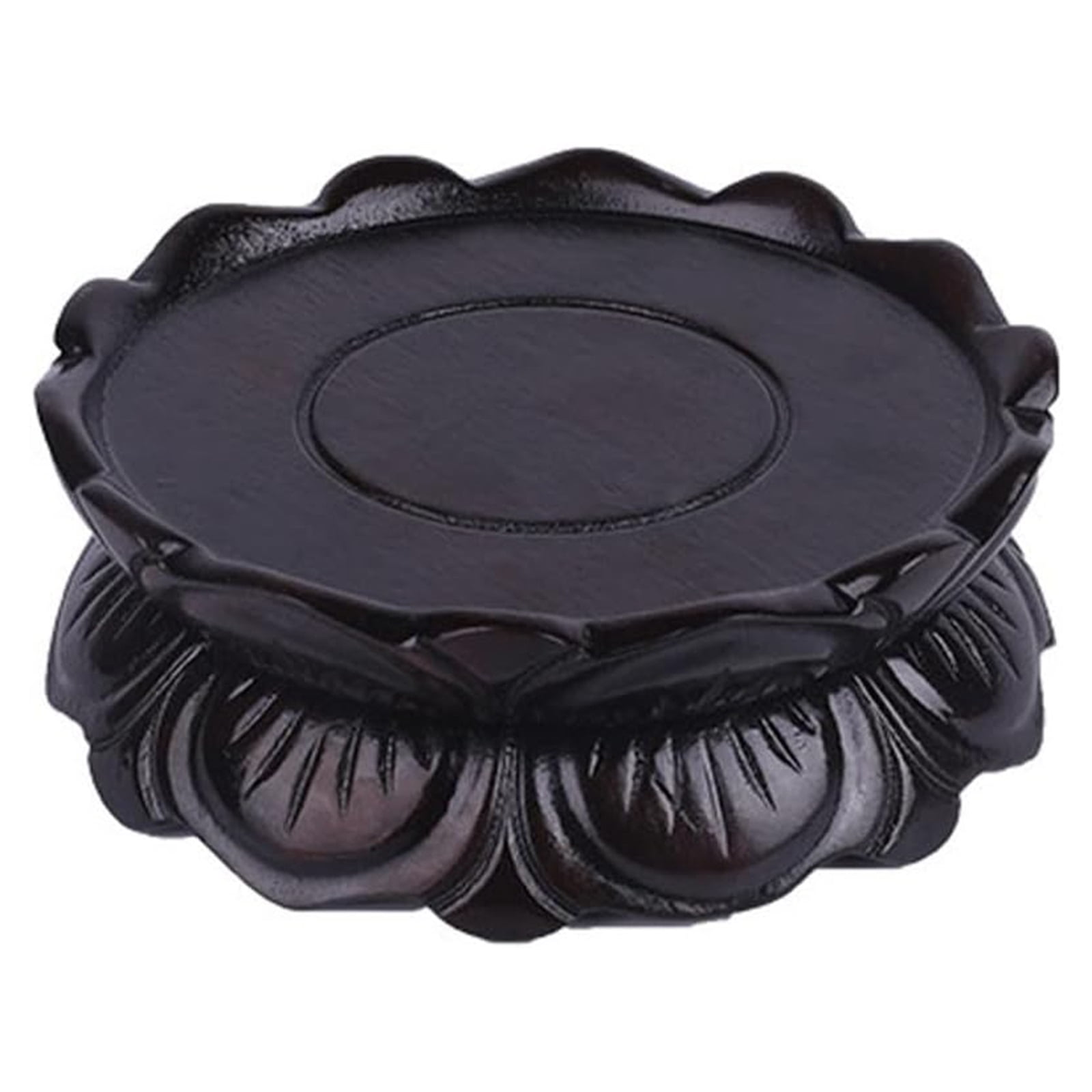 Pedestal Stand Solid Wood Base Lotus Buddha Statue Base Plant Pedestal ...