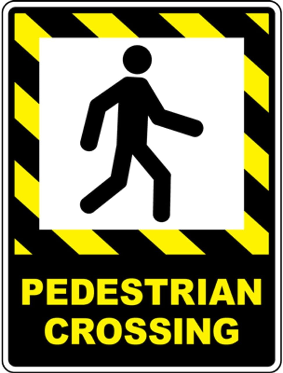 Pedestrian Crossing Floor Sign Floor Marking Floor Signs 8x12 Inch ...