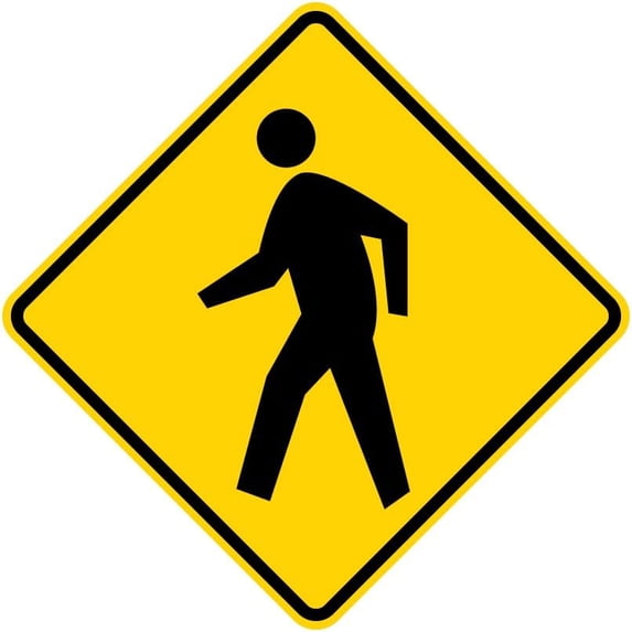 Pedestrian Crossing Sign - 30 x 30 Inches - Highly Reflective 3M ...