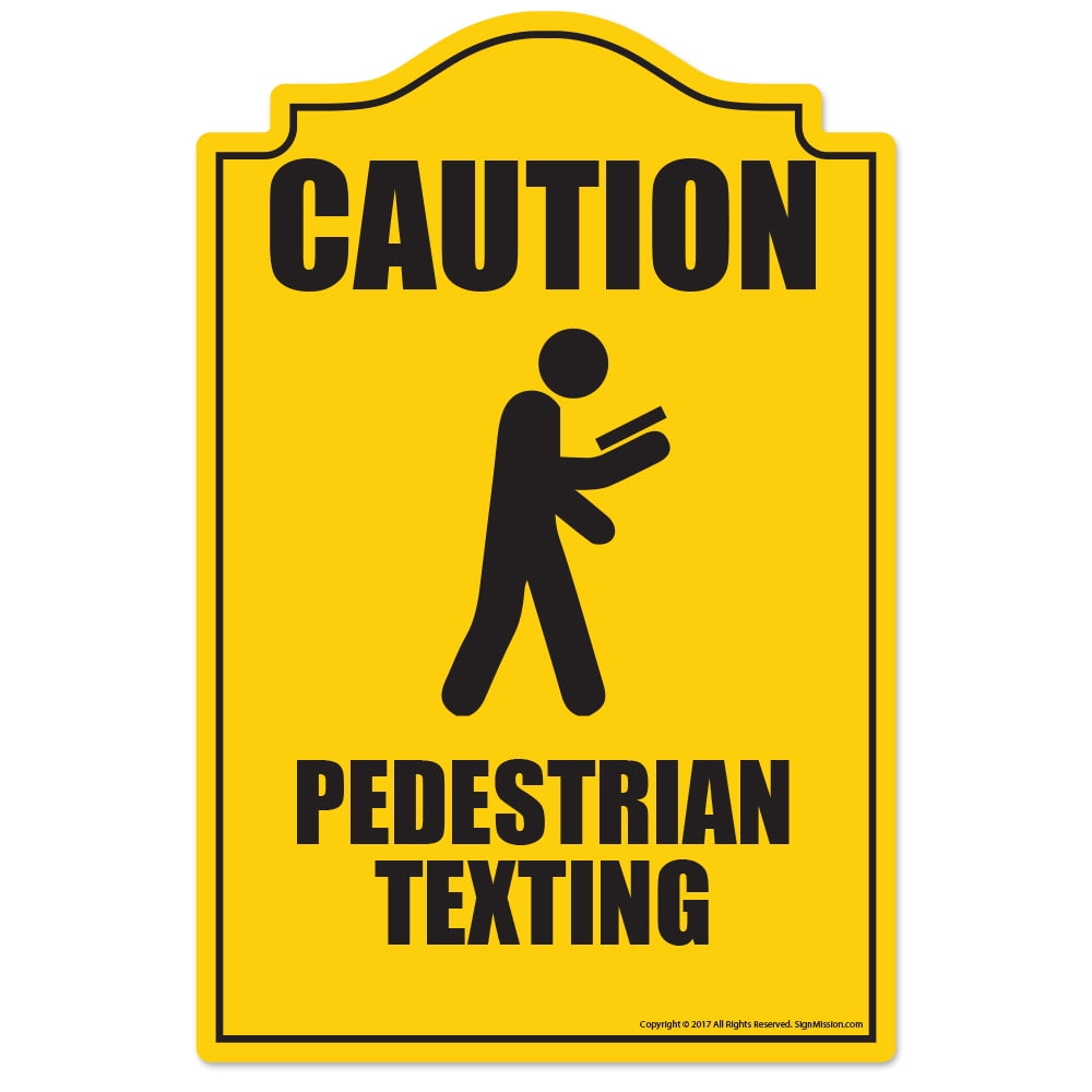 Pedestrian Texting Novelty Sign | Indoor/Outdoor | Funny Home Décor for ...