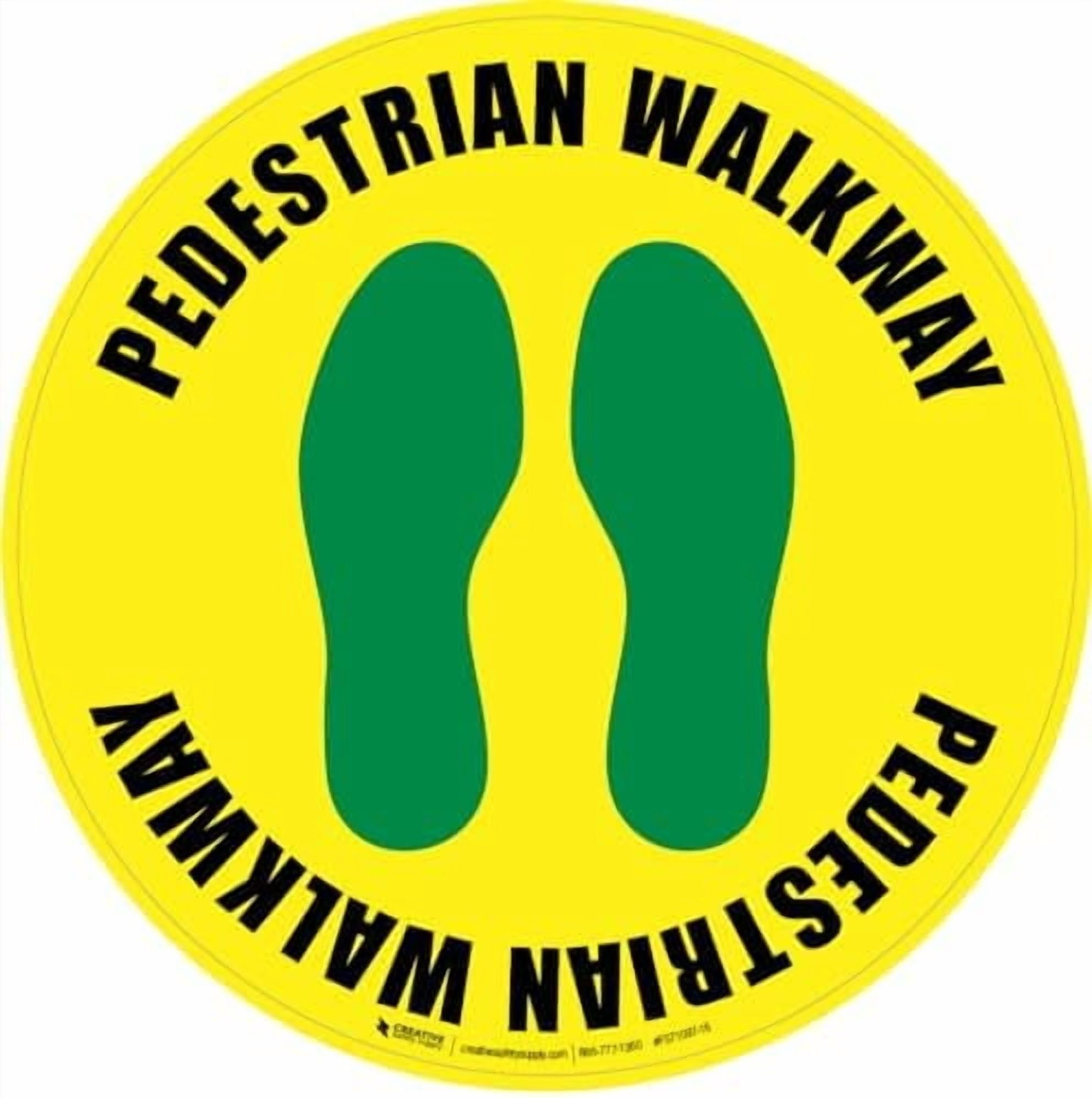 Pedestrian Walkway (Footprints) - Floor Sign 12" x 12" - Permanent ...