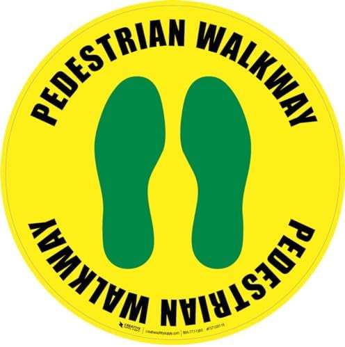 Pedestrian Walkway (Footprints) - Floor Sign 32" x 32" - Permanent ...