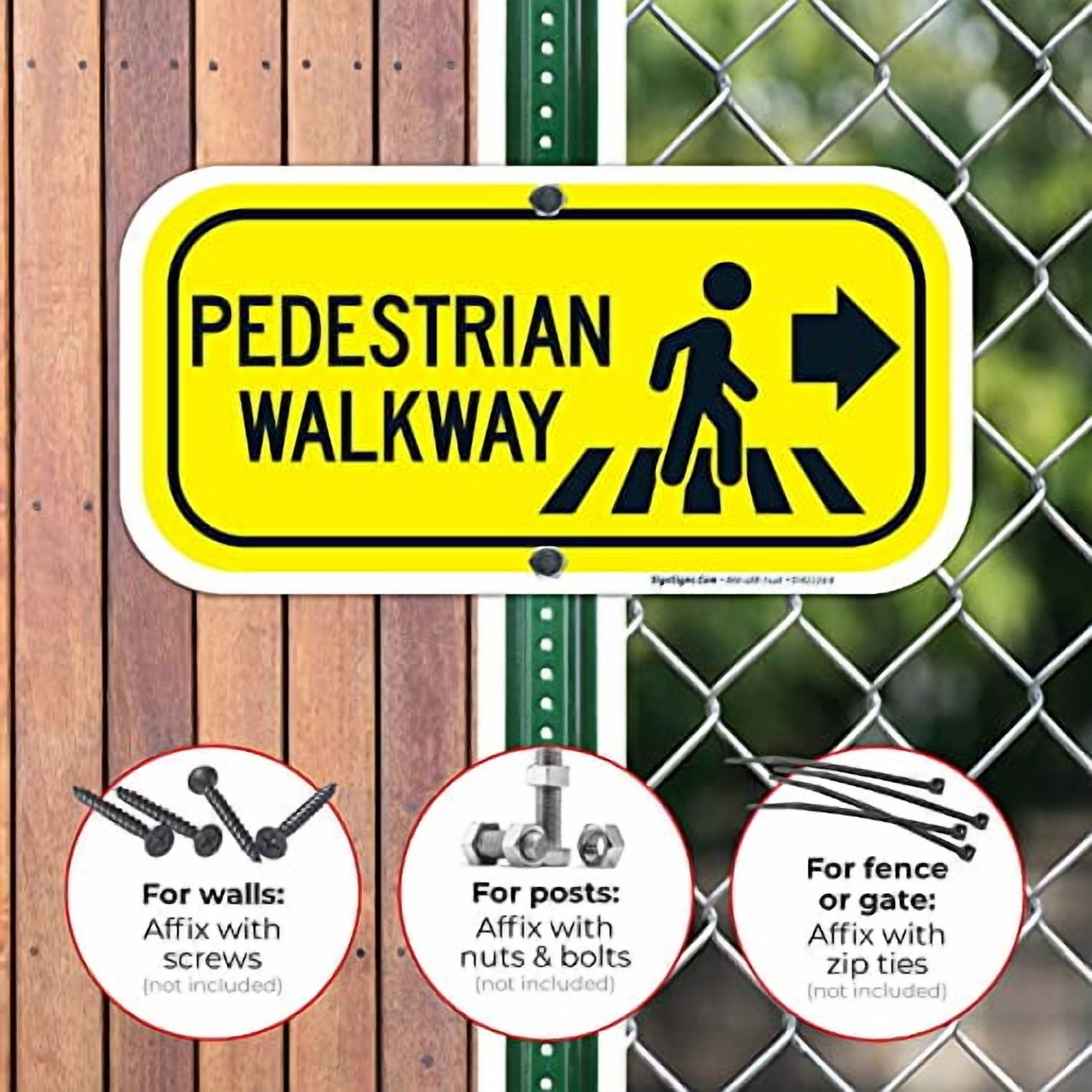 Pedestrian Walkway Right Sign, 6x12 Inches, Rust Free .040 Aluminum ...