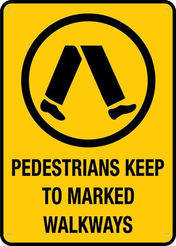 Pedestrians Keep To Marked Walkways 8""X12"" Rust Free Aluminum Signs ...