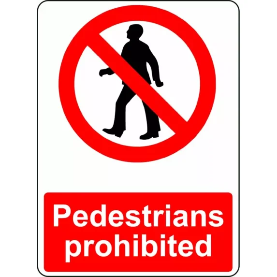 Pedestrians Prohibited Osha Decal Safety Sign Sticker Usa Made Phone ...