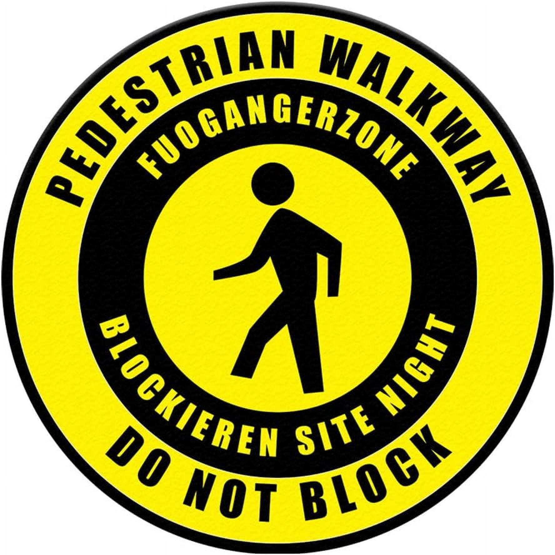 Pedestrians Walkway Floor Decals Yellow Anti-Slip Round Shape B ...