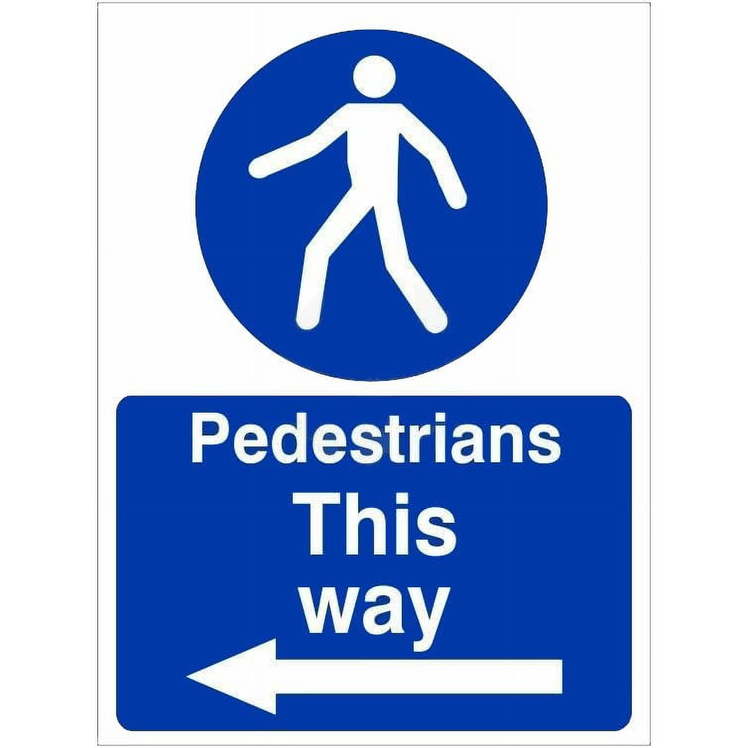 Pedestrians This Way Arrow Left Sign Pedestrian Signs, Traffic Signage ...