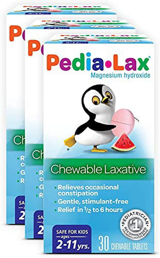 Pedia-Lax Laxative Chewable Tablets for Kids, Ages 2-11, Watermelon ...