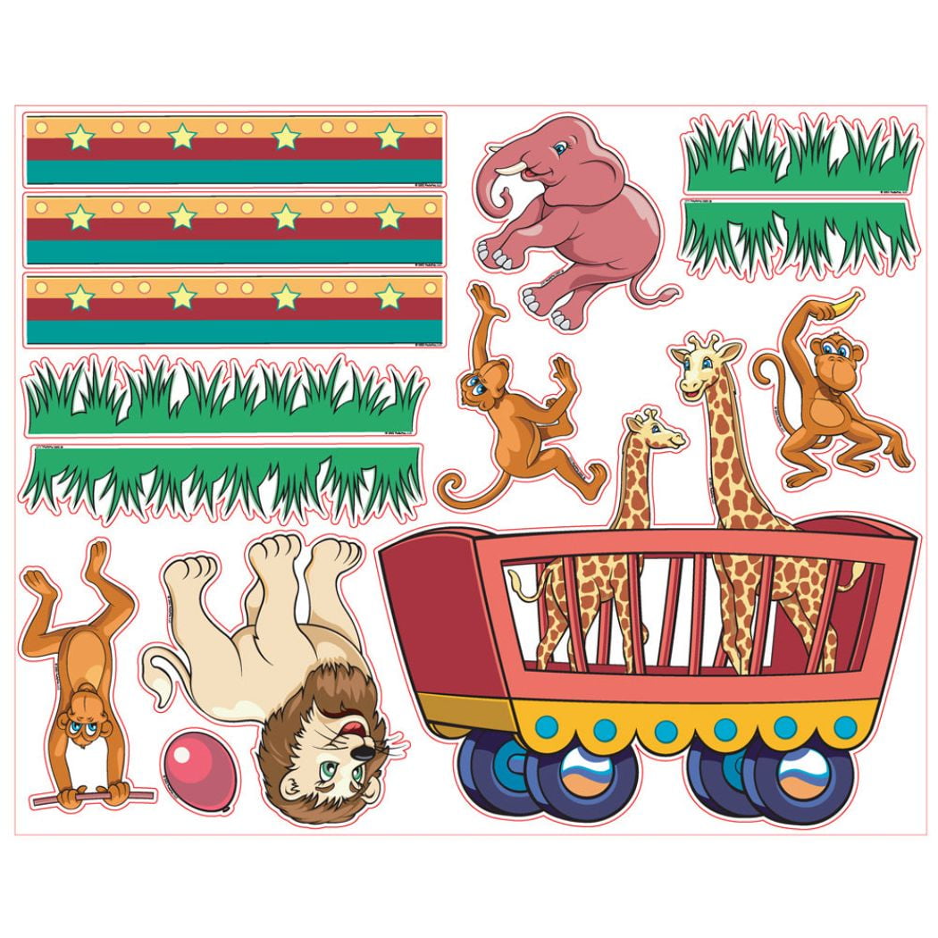 Pedia Pals Circus Wall Decal Kit, Wall Art Decals, Wall Decor Stickers ...