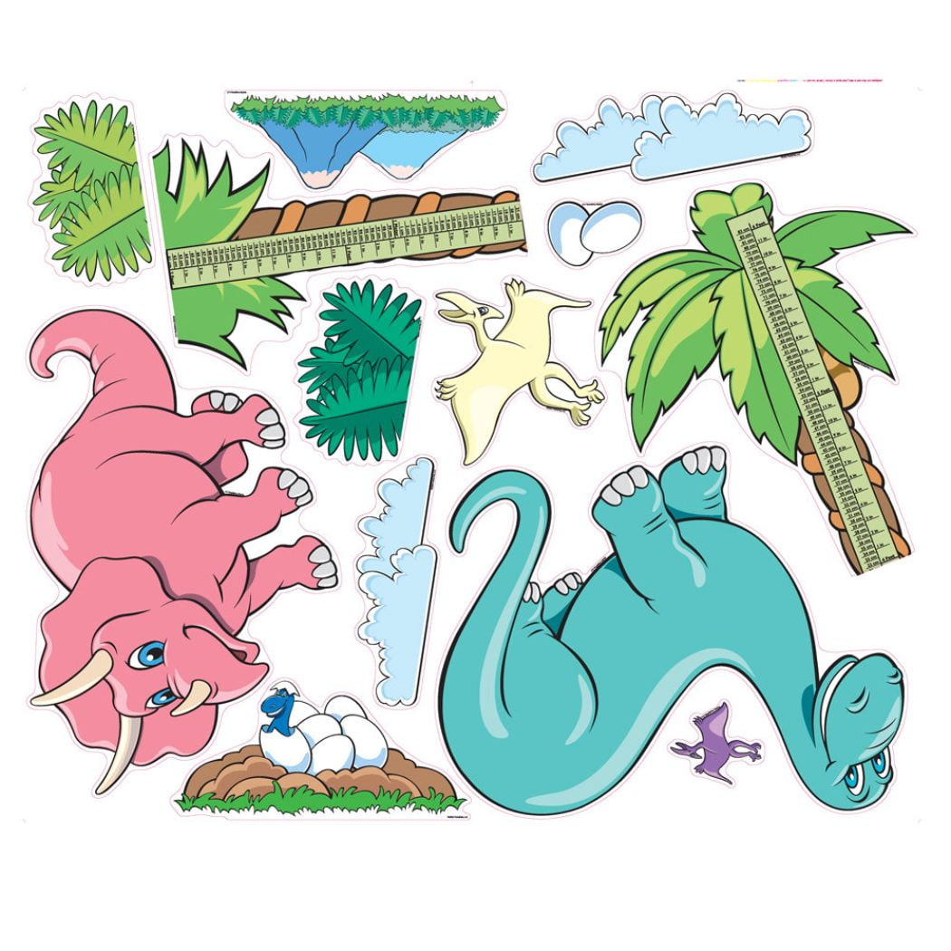 Pedia Pals Dinosaur Wall Decal Kit, Wall Art Decals, Wall Decor Sticker ...