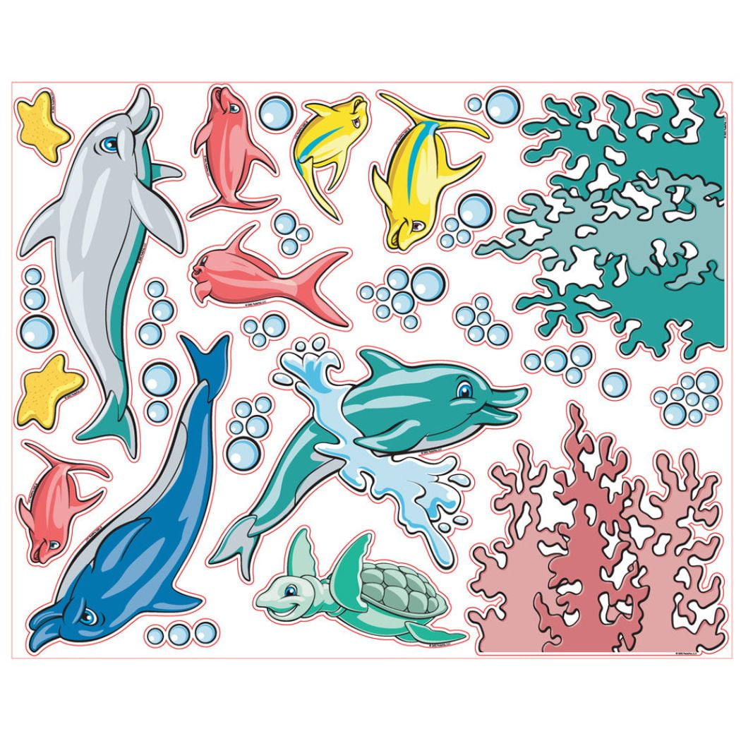 Pedia Pals Underwater Wall Decal Kit, Wall Art Decals, Wall Decor ...